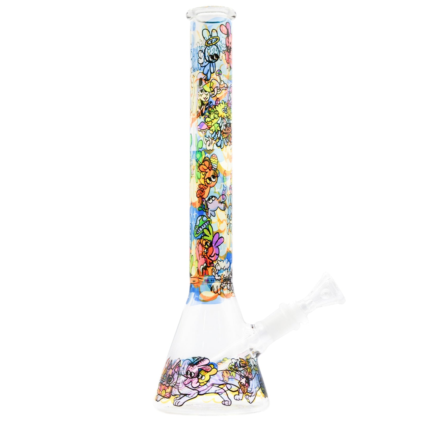Cirrus Glass 13.5” Beaker Bong | Artistic Glass Beaker Bong