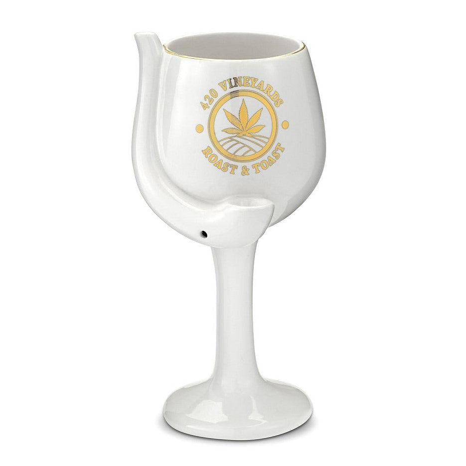 Roast & Toast Wine Glass Pipe - Novelty Wine Glass and Hand Pipe