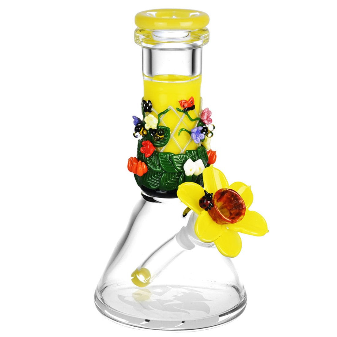 Empire Glassworks 8” Sunshine Garden Baby Beaker Bong 🌼