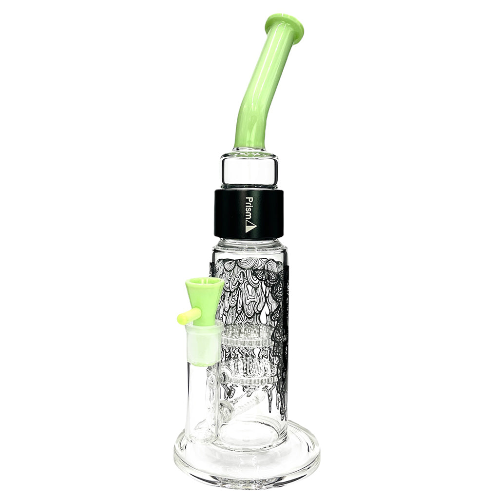 Prism Pipes Bong - Premium Perc Bong | Large Water Rips, 18mm Bowl